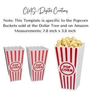 Popcorn Canva Template | Popcorn Bucket Template | Popcorn Box Template ...