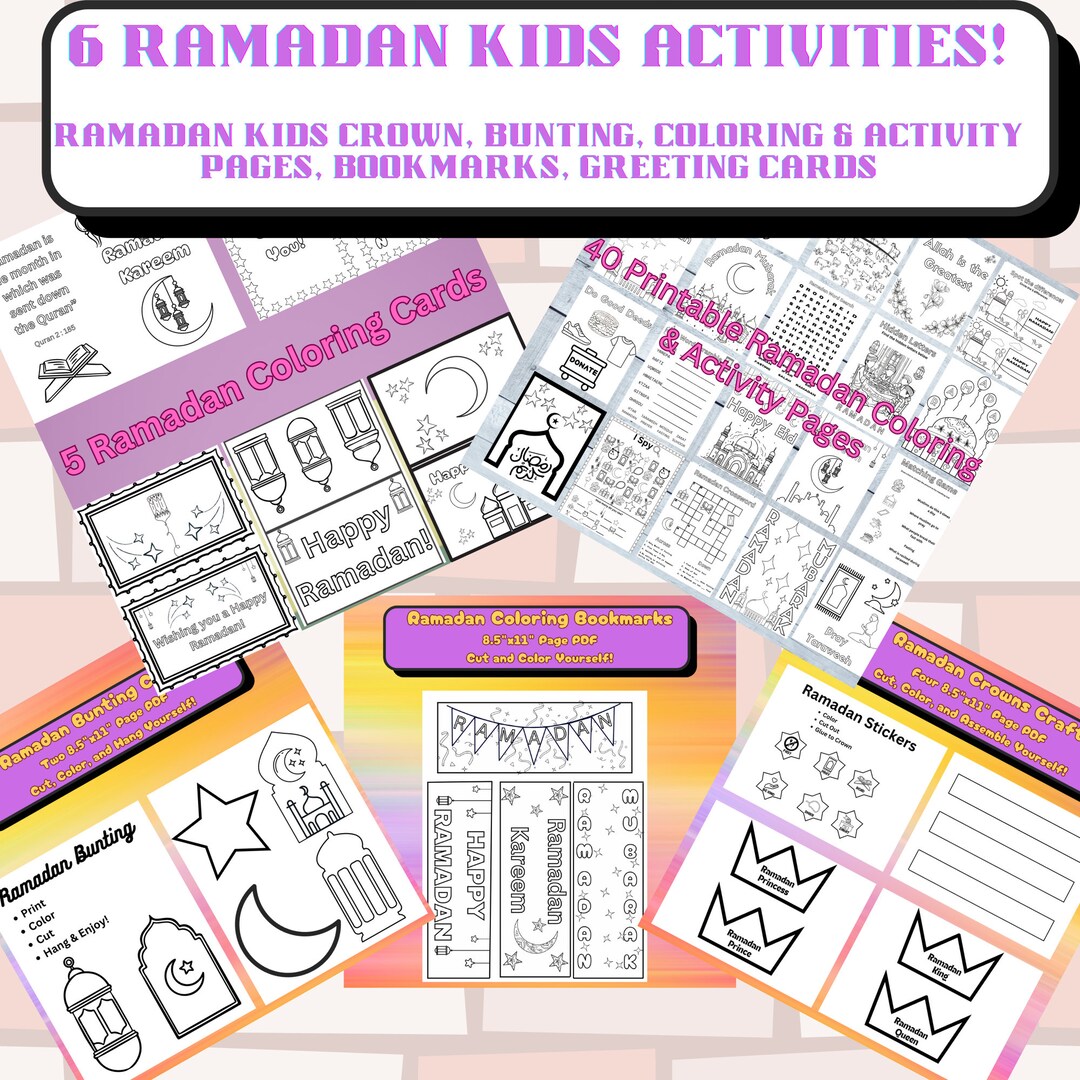 6 Ramadan Kids Activities Bundle, Ramadan Coloring & Activity Pages ...