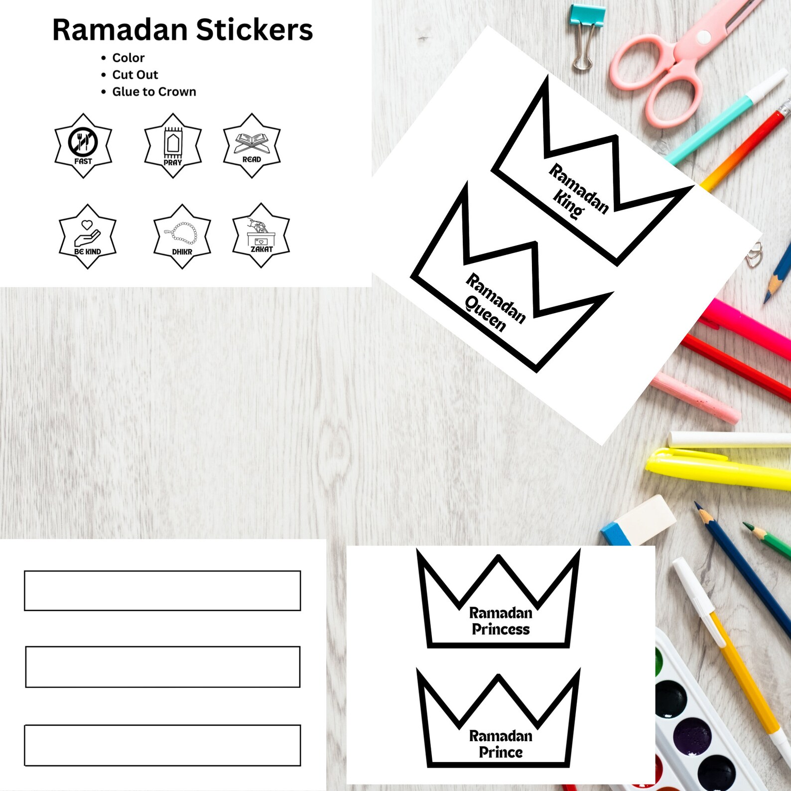 Kids Ramadan Crown Craft, Ramadan Hat Printable, Kids DIY Ramadan ...
