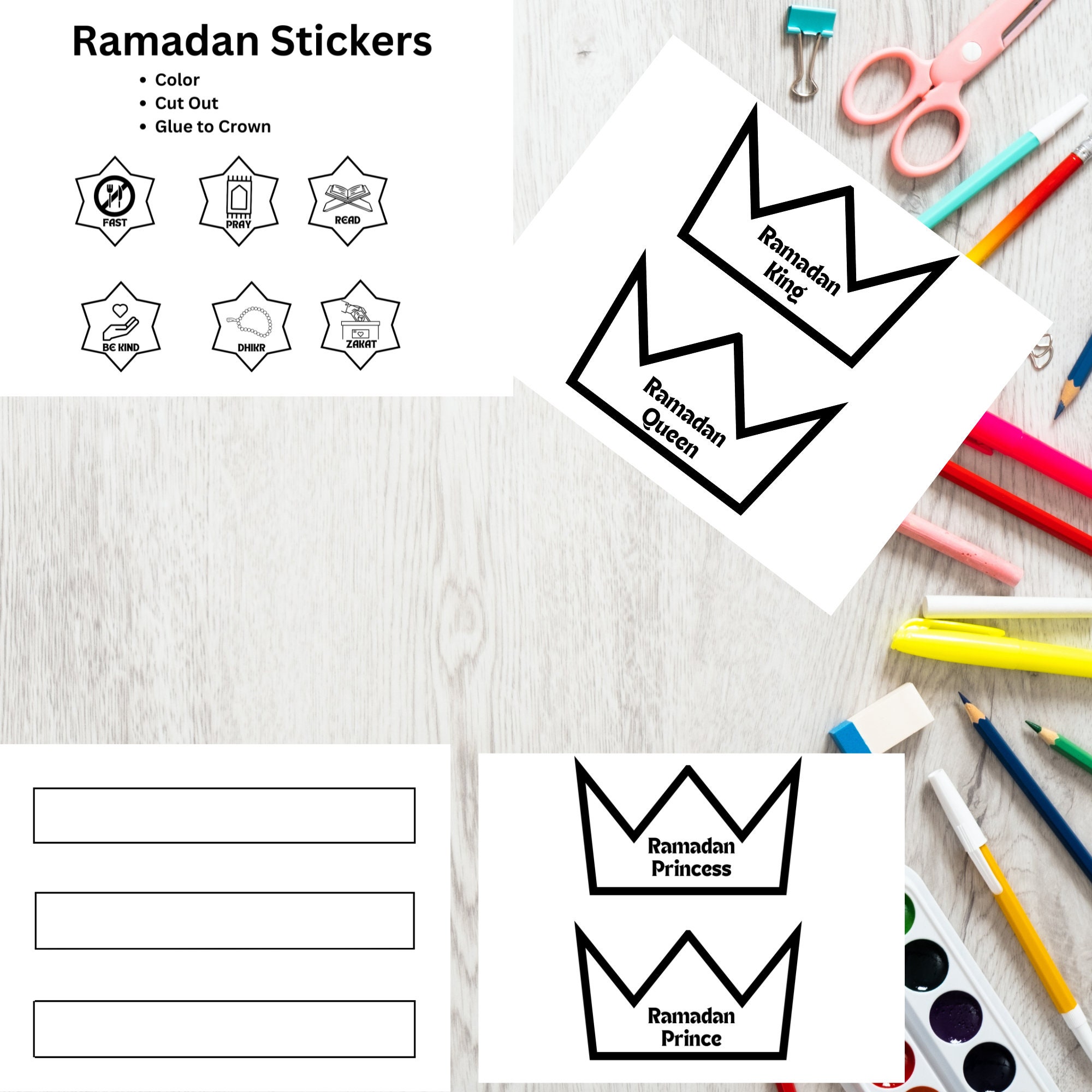 Kids Ramadan Crown Craft, Ramadan Hat Printable, Kids DIY Ramadan ...