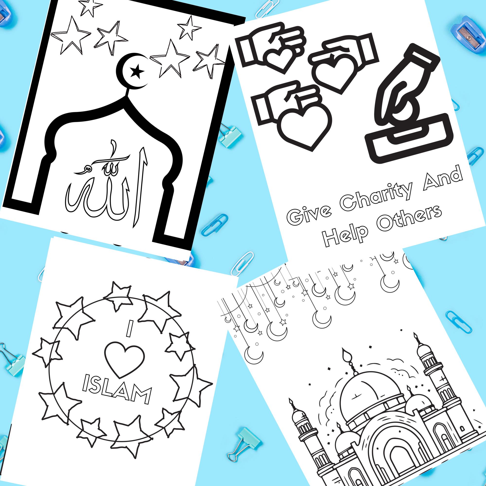 25 Kids Islamic Coloring Pages, Muslim Kids Coloring Book, Islamic Kids ...