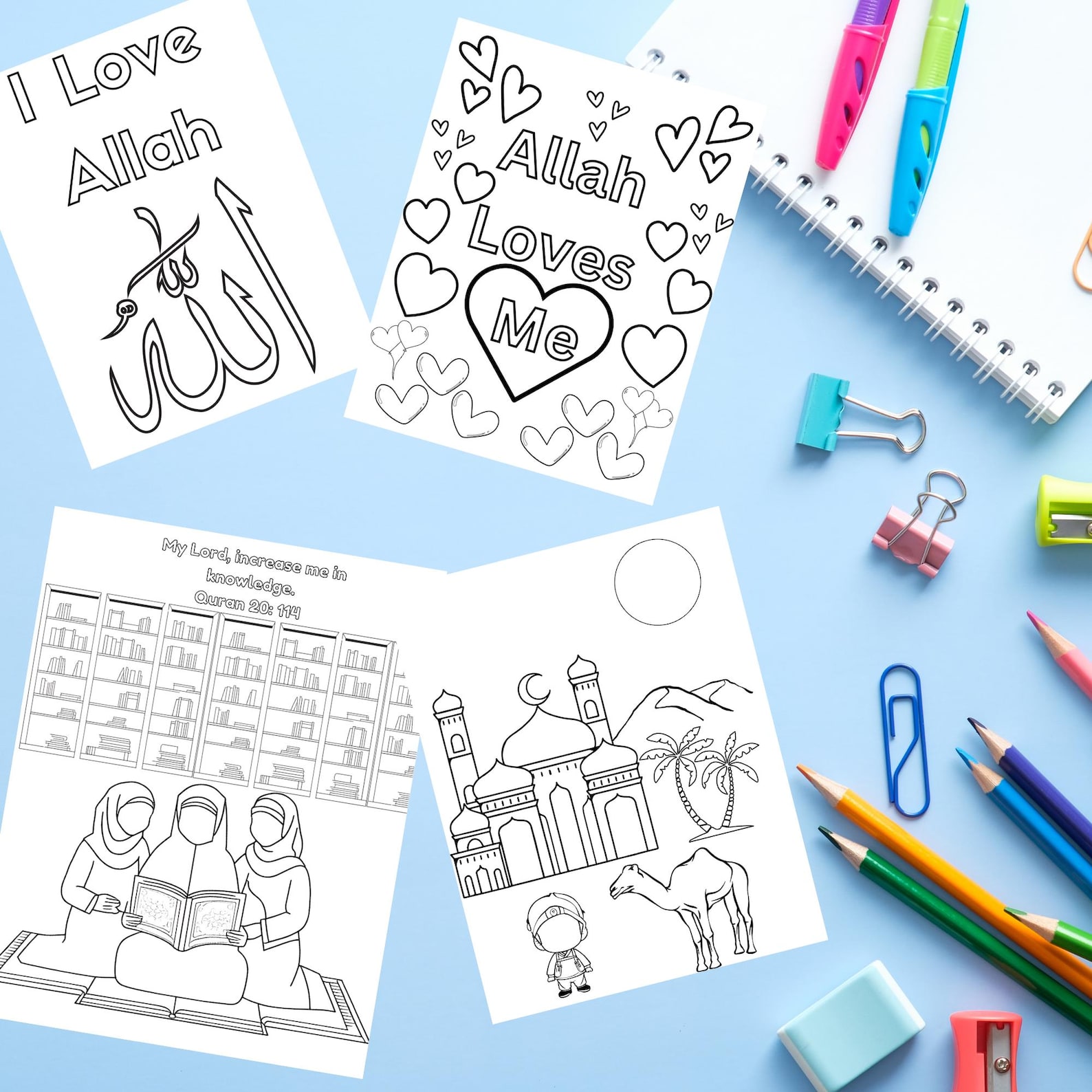 25 Kids Islamic Coloring Pages, Muslim Kids Coloring Book, Islamic Kids ...