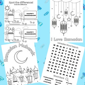 Set of 40 Ramadan and Eid Coloring Pages & Activity Pages, Ramadan Kids ...