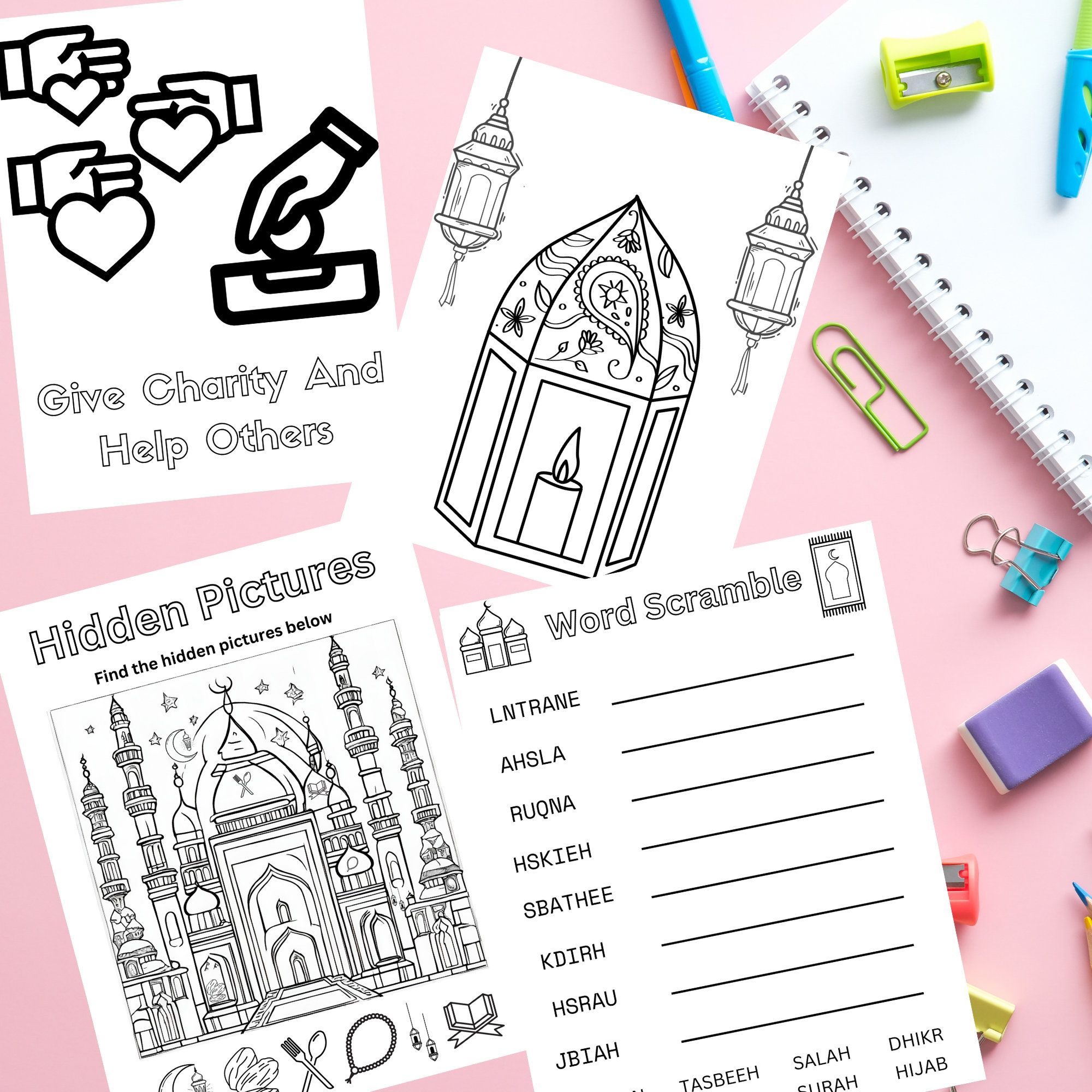 Set of 40 Ramadan and Eid Coloring Pages & Activity Pages, Ramadan Kids ...