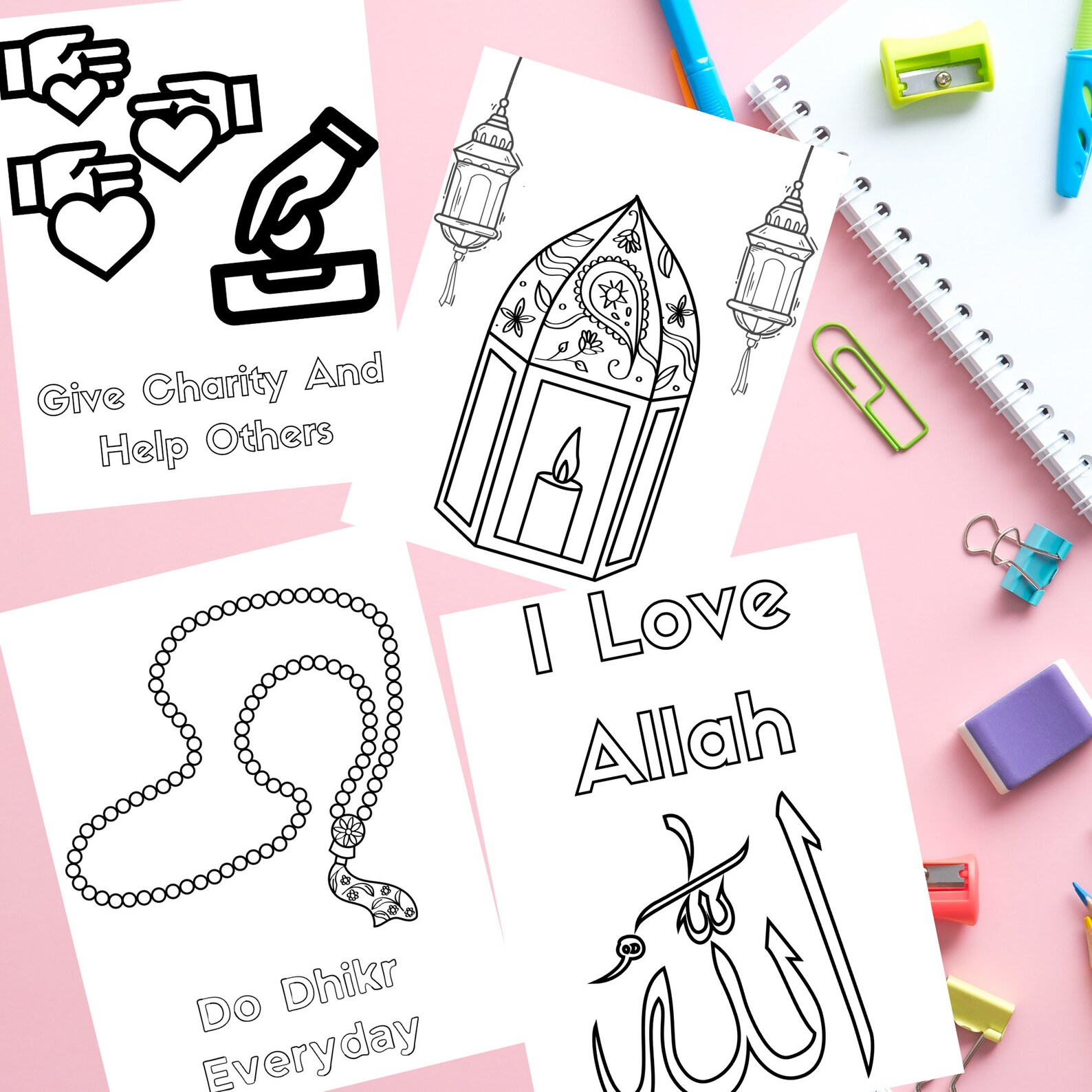 Set of 20 Ramadan and Eid Coloring Pages, Ramadan Kids Coloring Book ...