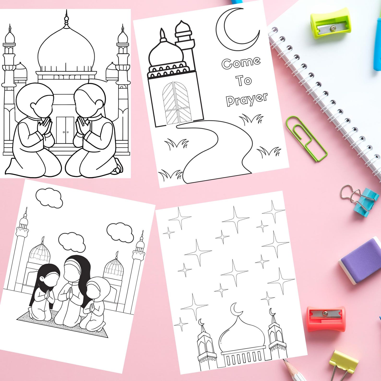 25 Kids Islamic Coloring Pages, Muslim Kids Coloring Book, Islamic Kids ...