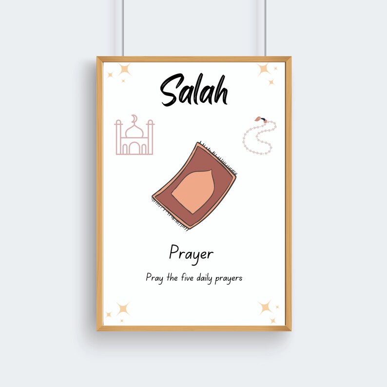 Set of 6 Islamic Educational Prints, 5 Pillars Islam, Islamic Kids ...