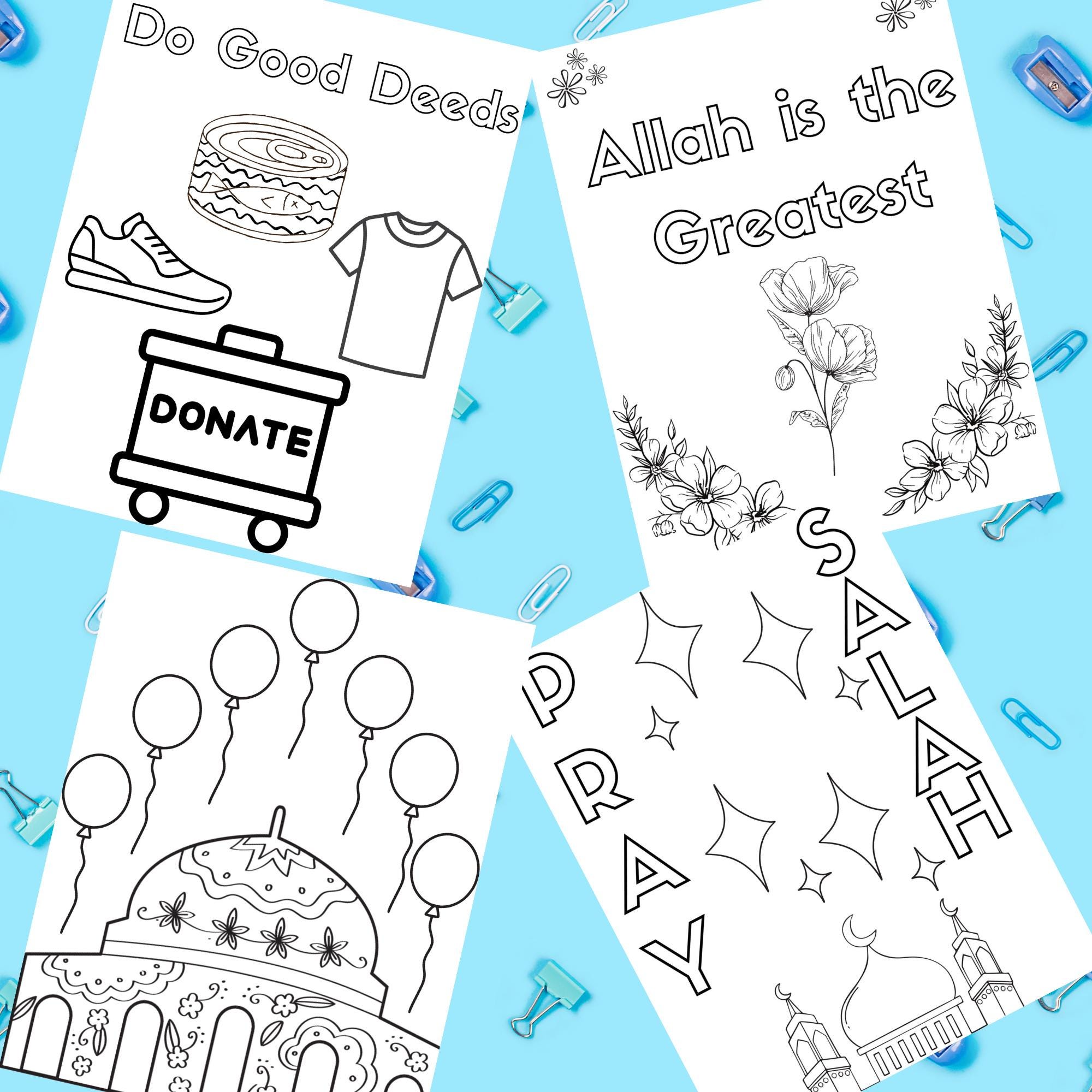 25 Kids Islamic Coloring Pages, Muslim Kids Coloring Book, Islamic Kids ...