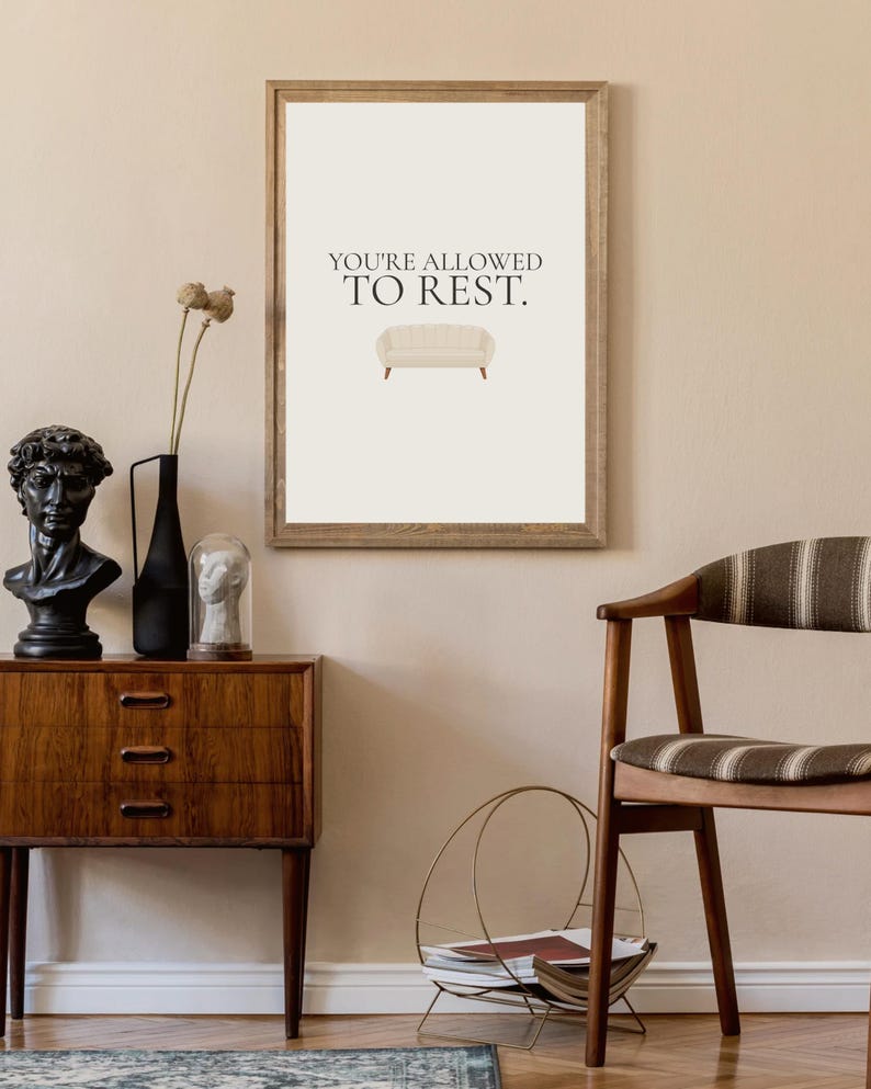 You're Allowed to Rest – Minimalist Printable Wall Art - Etsy