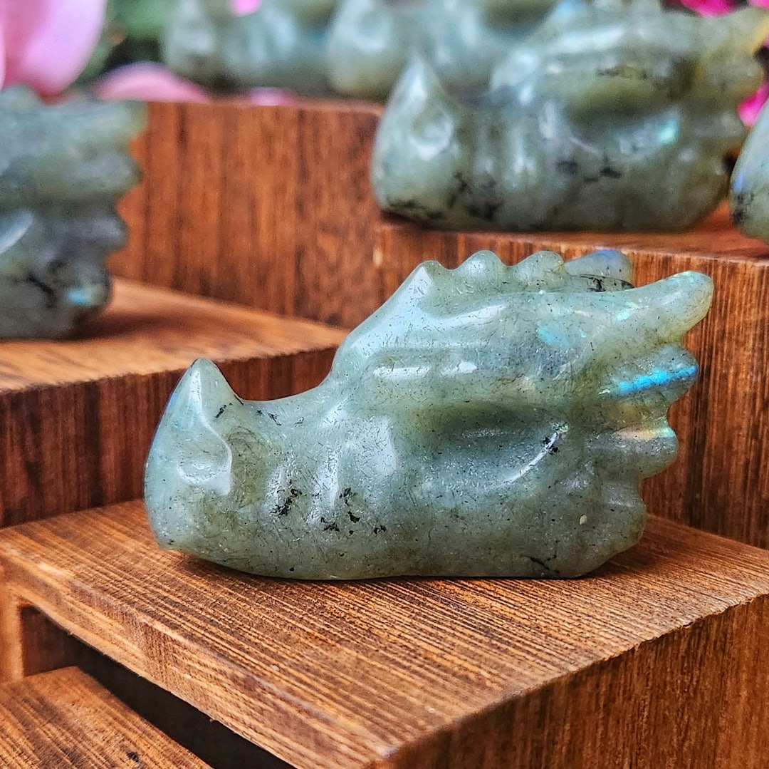 Labradorite Dragon Head Carving - Etsy