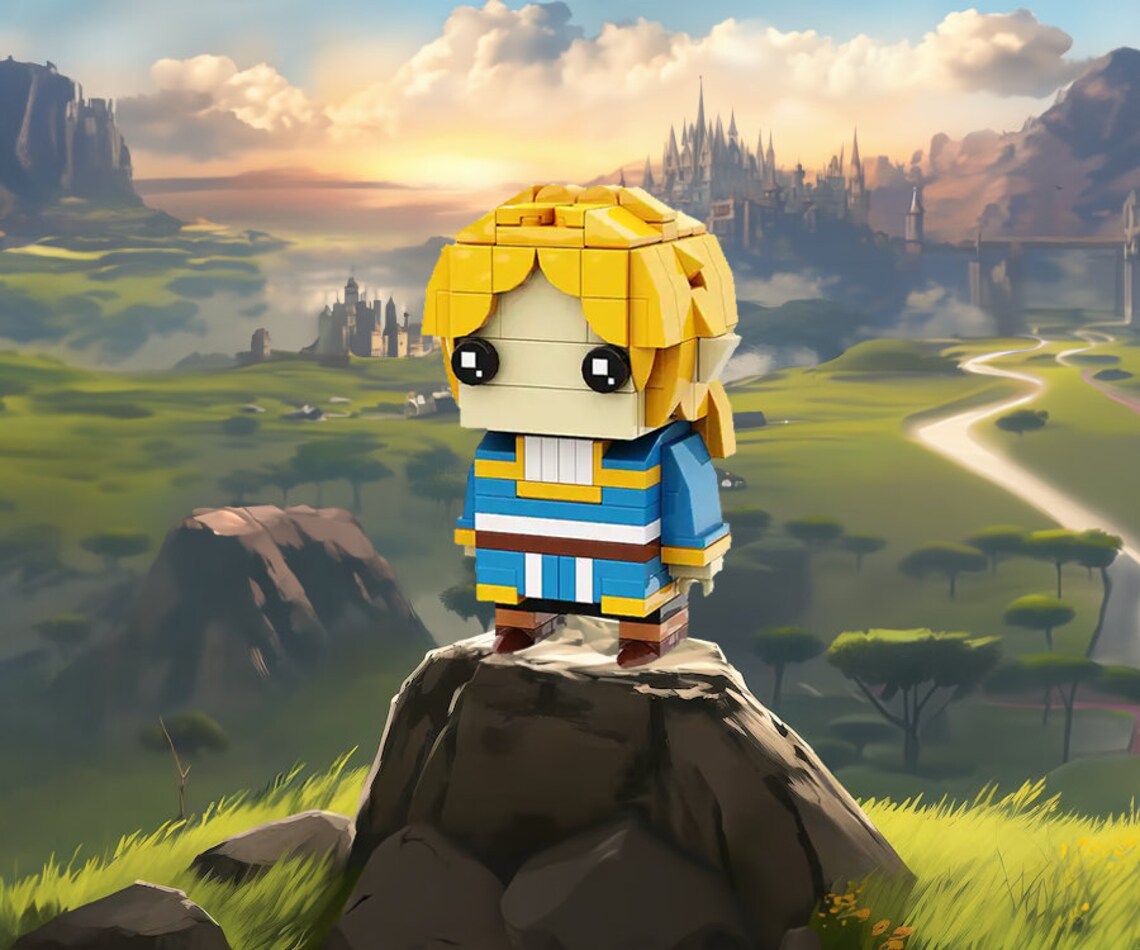 The Legend of Zelda Building Brick Figures Zelda, Link, Korok, and ...