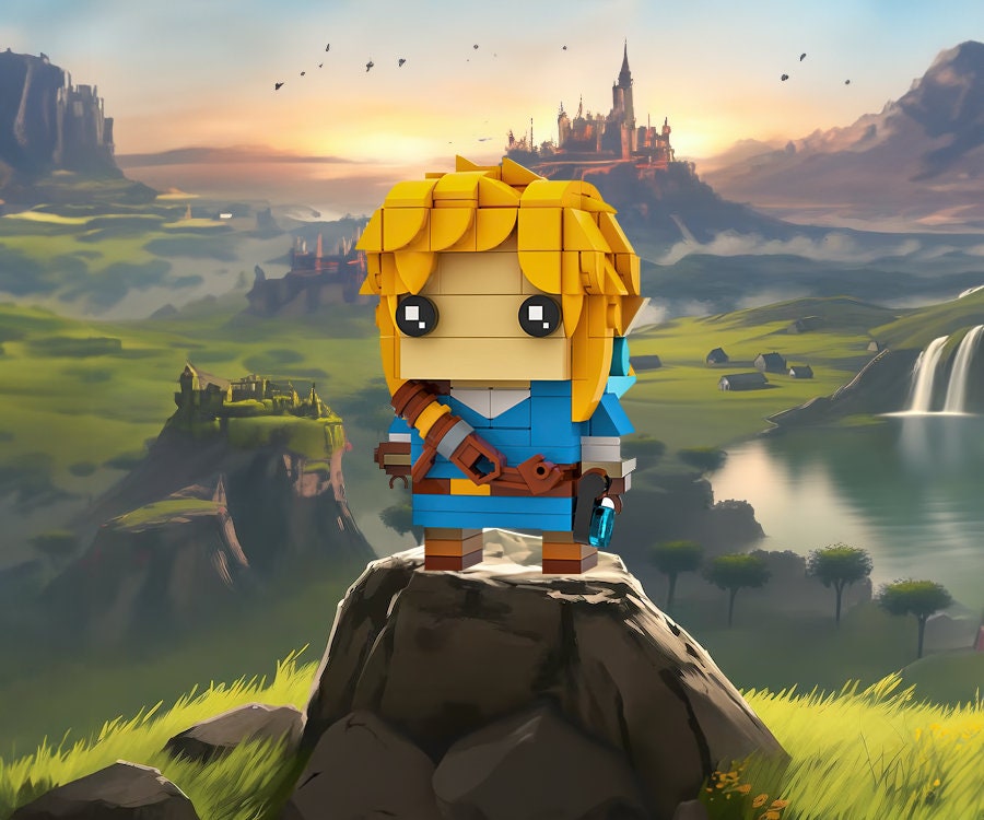 The Legend of Zelda Building Brick Figures Zelda, Link, Korok, and ...