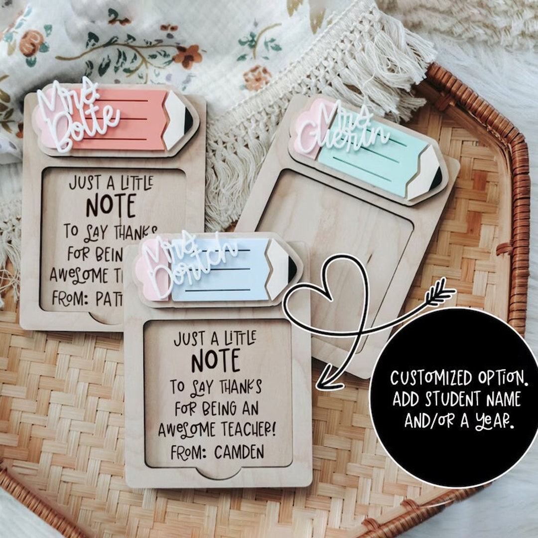 Personalized Sticky Note Holder for Teacher, Custom Teacher Sticky Note ...