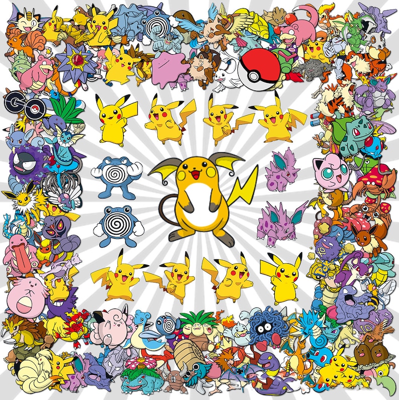 Pokemon Svg Bundle, Pokemon Font Svg, Pikachu Svg, Pokemon Clipart ...