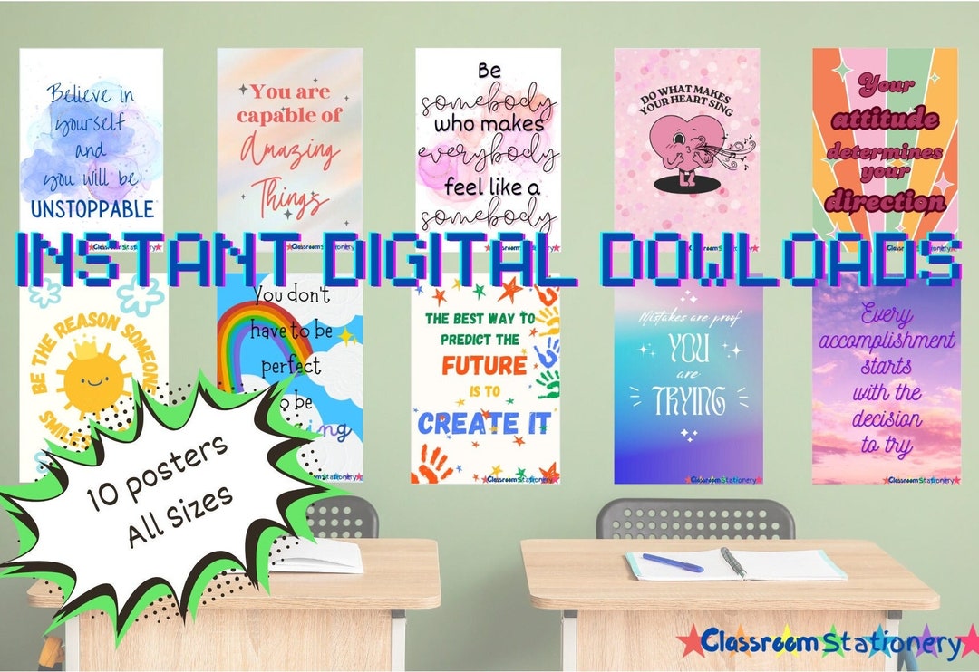 Classroom Motivation Posters for Teachers, Schools, Students, Children ...