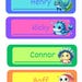Underwater Bright Student Name Labels LARGE - Etsy