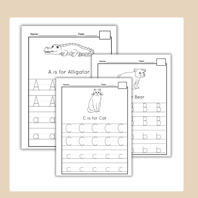 Alphabet Letter Tracing Printable Worksheets and Hunting Game Letter ...