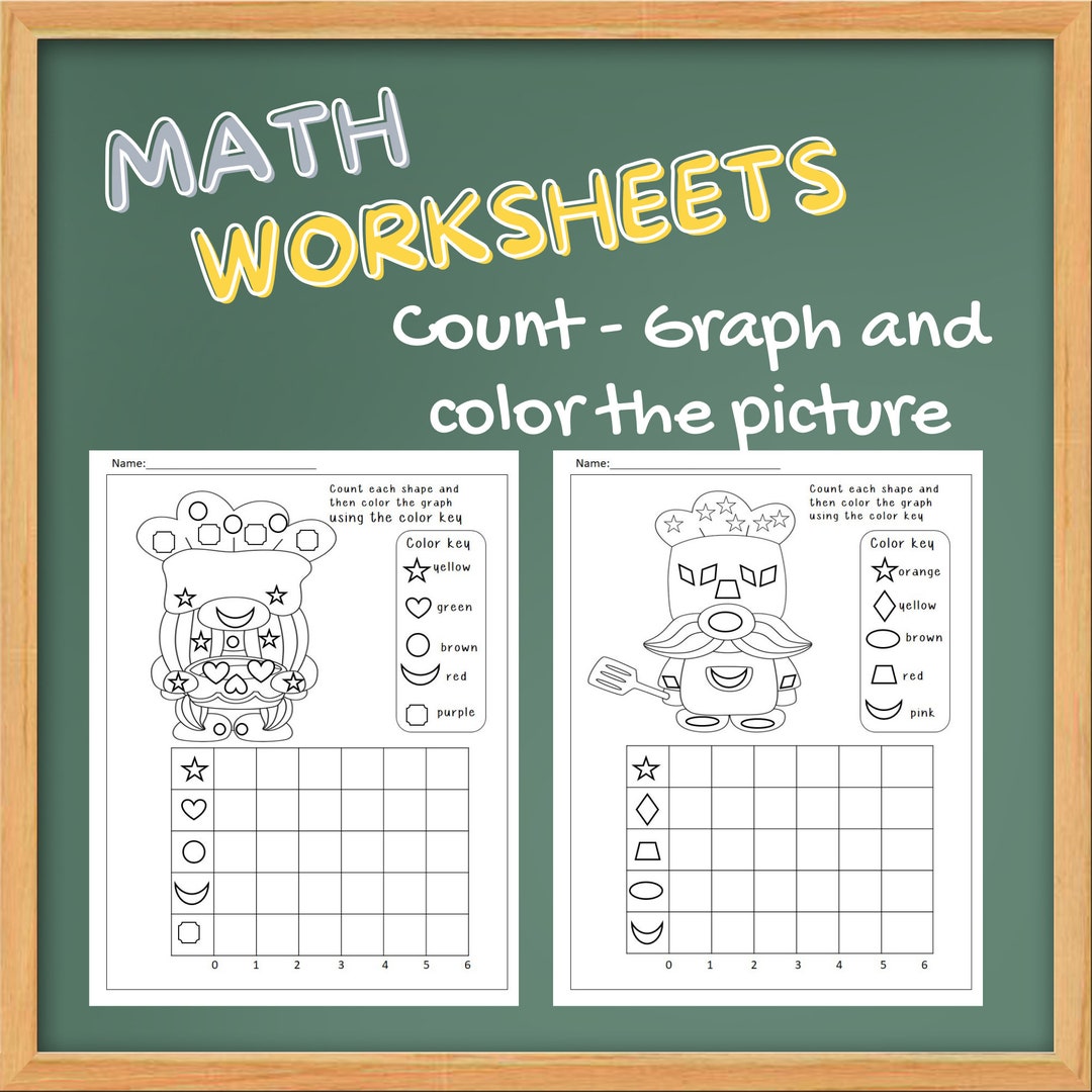 Count and Graph Math Worksheets, Preschool Printable, Kindergarten ...