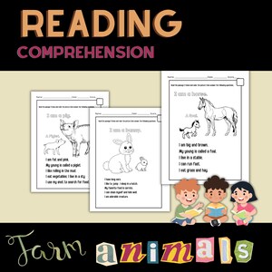 Reading Comprehension Passages Farm Animals Themes First Grade Activity ...