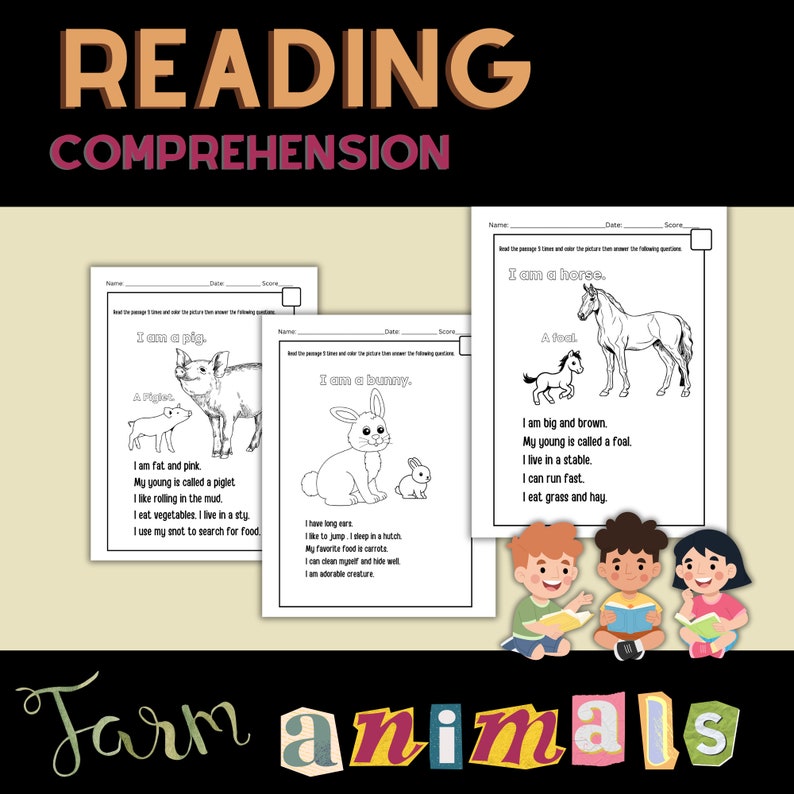 Reading Comprehension Passages Farm Animals Themes First Grade Activity ...