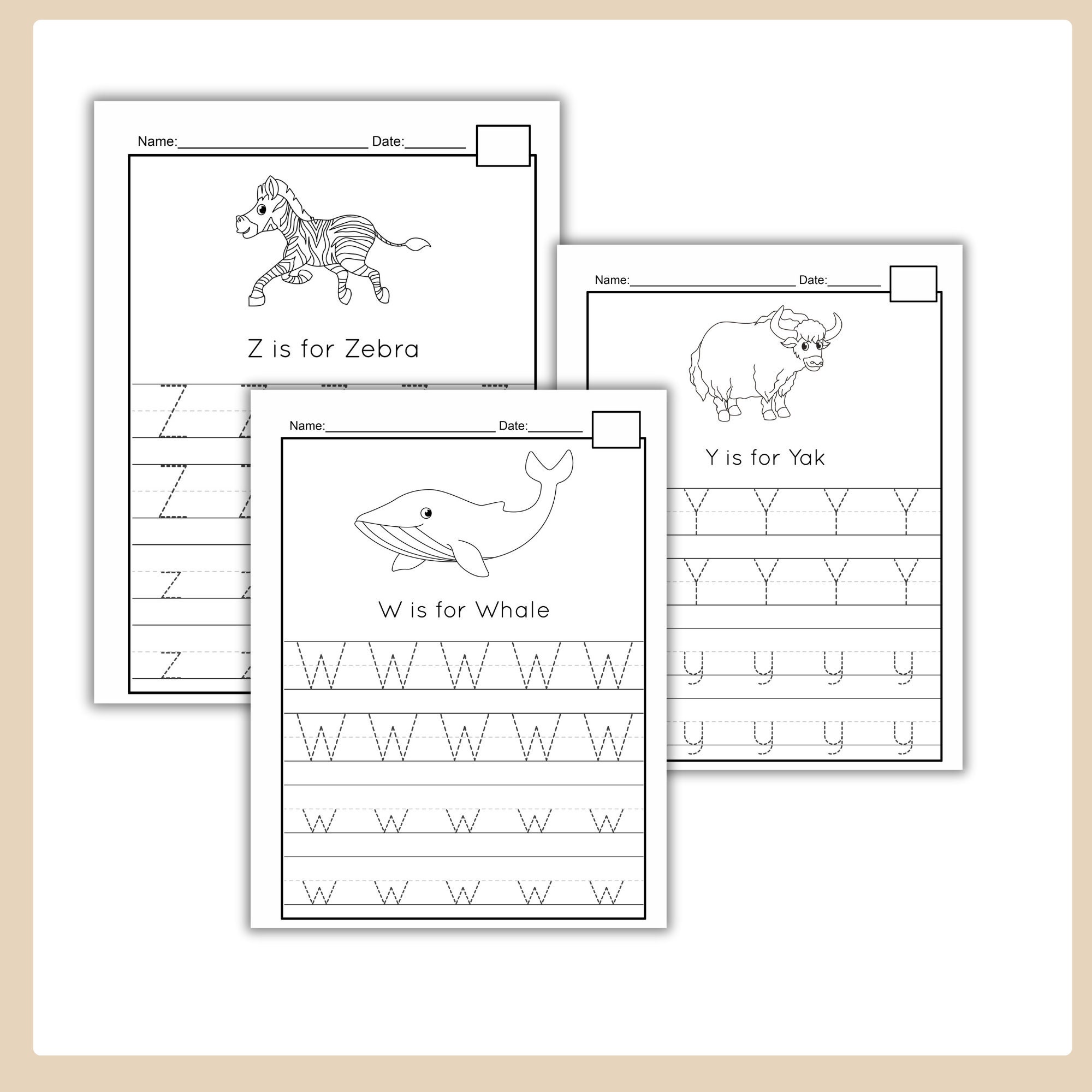 Alphabet Letter Tracing Printable Worksheets and Hunting Game Letter ...