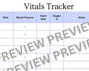 Printable Vital Signs and Symptoms Tracker for Nurse Case Managers and ...