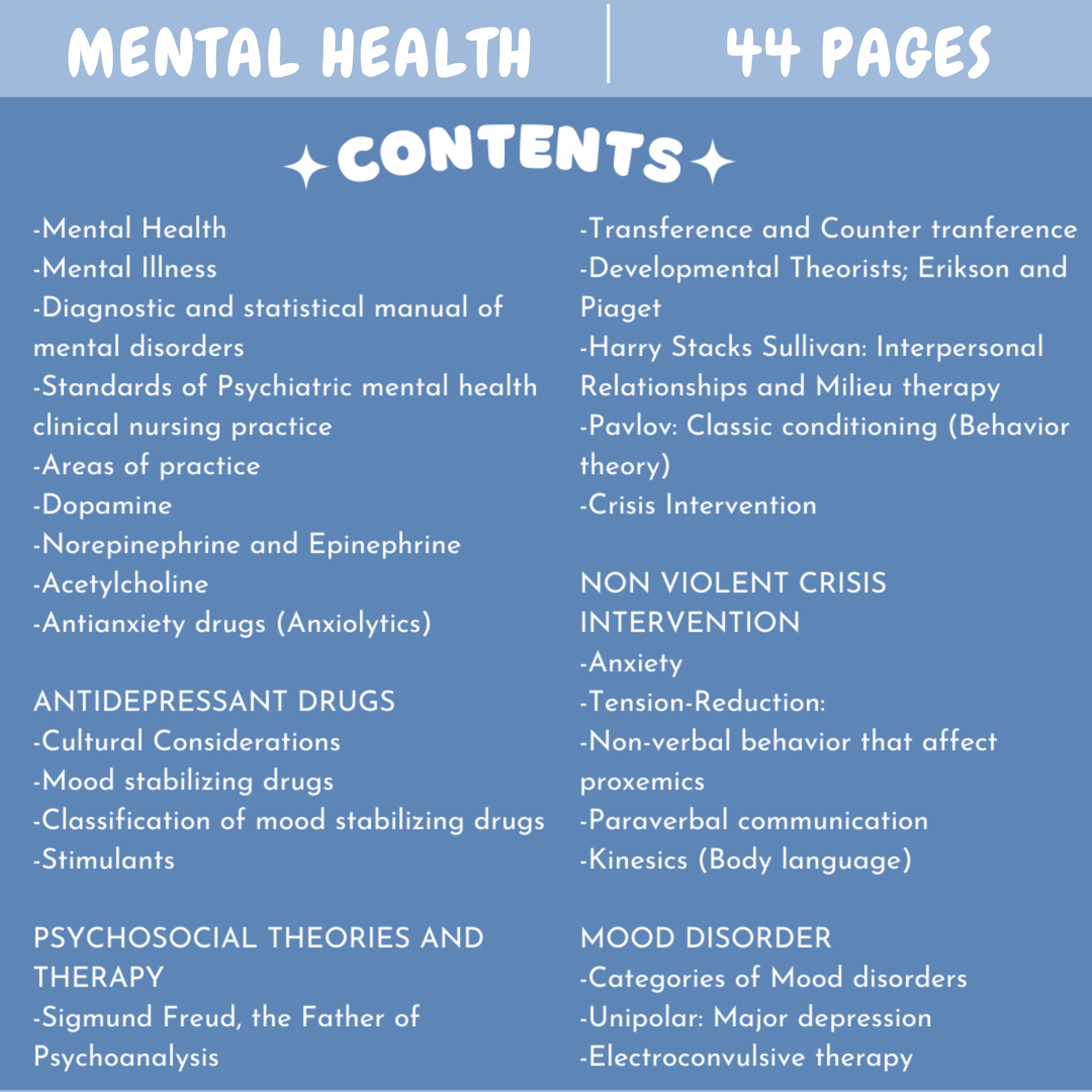 Mental Health Disorder Bundle Nursing Notes Study Guide, Psychologist ...
