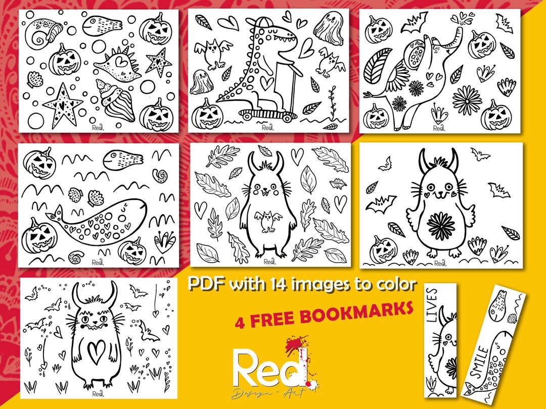 Halloween Coloring Page, Cute Spooky Creature, Trick or Treat, Instant ...