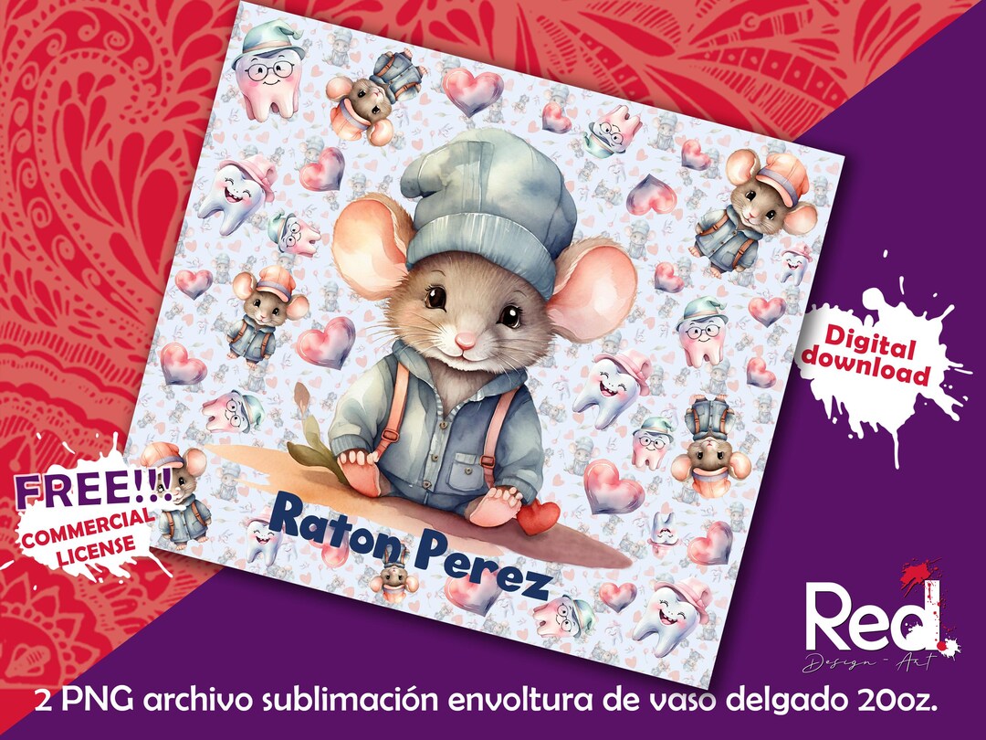 Raton Perez 20oz Skinny Tumbler Wrap, Personalize With Name or Message ...