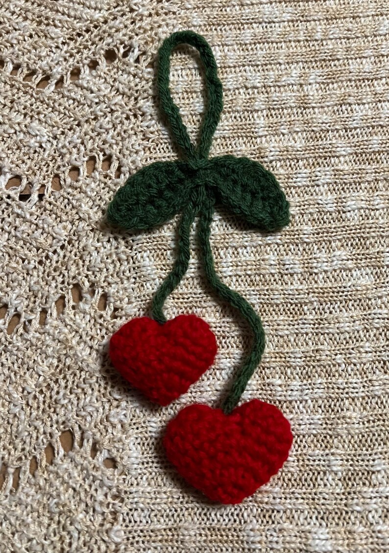 Crochet Cherry Hearts - Etsy