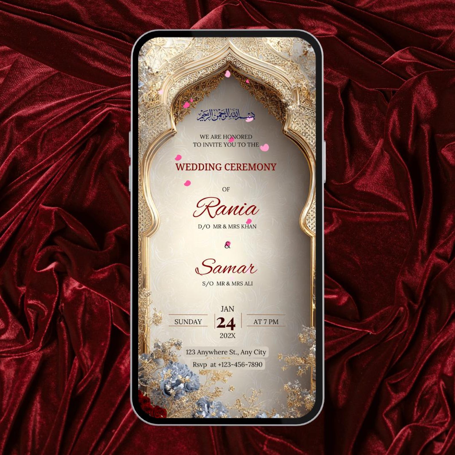 Elegant Nikkah Baraat Invitation Envelope Animation : Animated Islamic ...