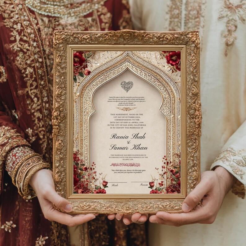 Editable Nikkah Certificate & Wedding Invite Bundle (canva Download) - Etsy