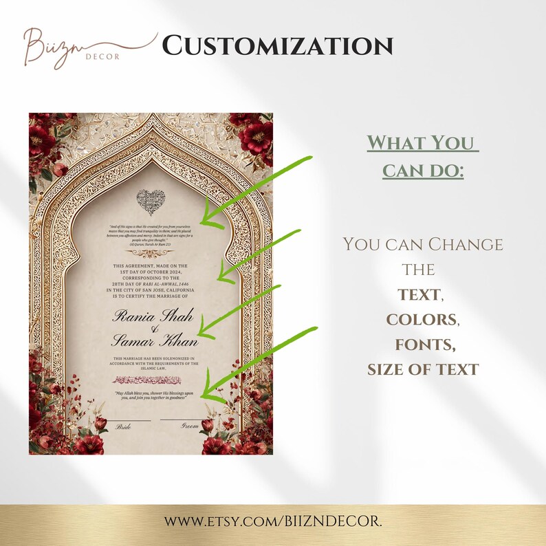 Editable Nikkah Certificate & Wedding Invite Bundle (canva Download) - Etsy