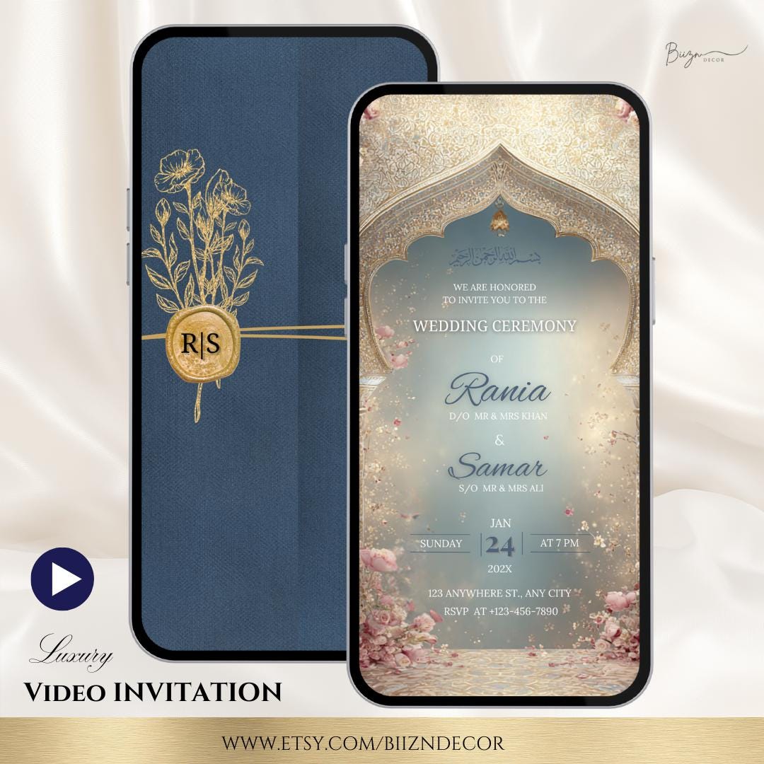 Walima Baraat Nikkah Invitation Envelope Animation : Animated Islamic ...