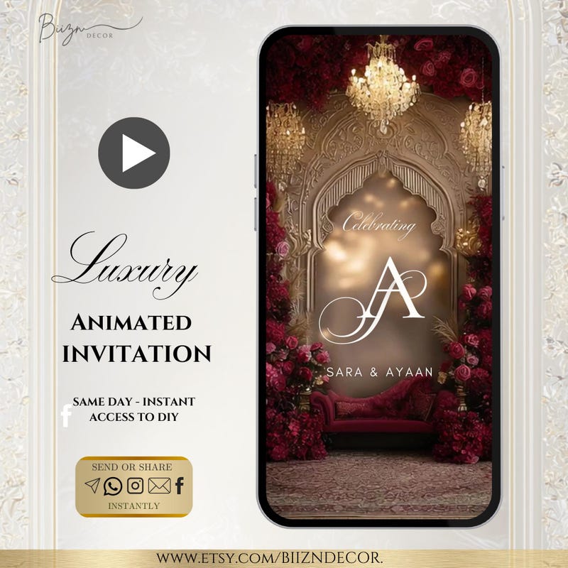 Baraat Digital Invitation - Etsy Canada