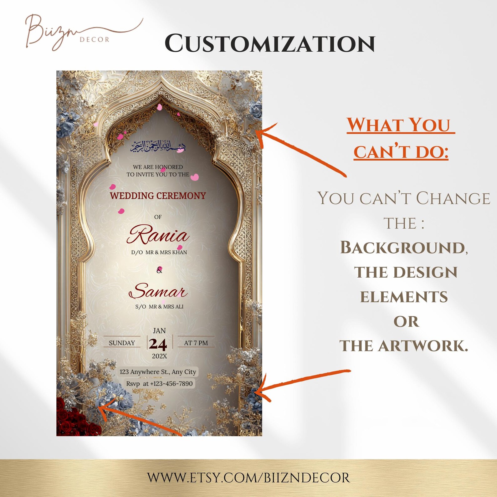Elegant Nikkah Baraat Invitation Envelope Animation : Animated Islamic ...