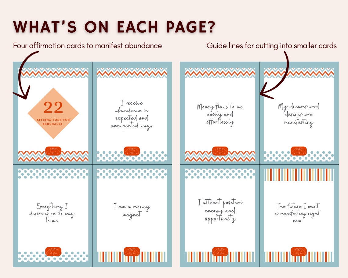 Printable Abundance Affirmation Cards, Affirmation Cards Printable ...