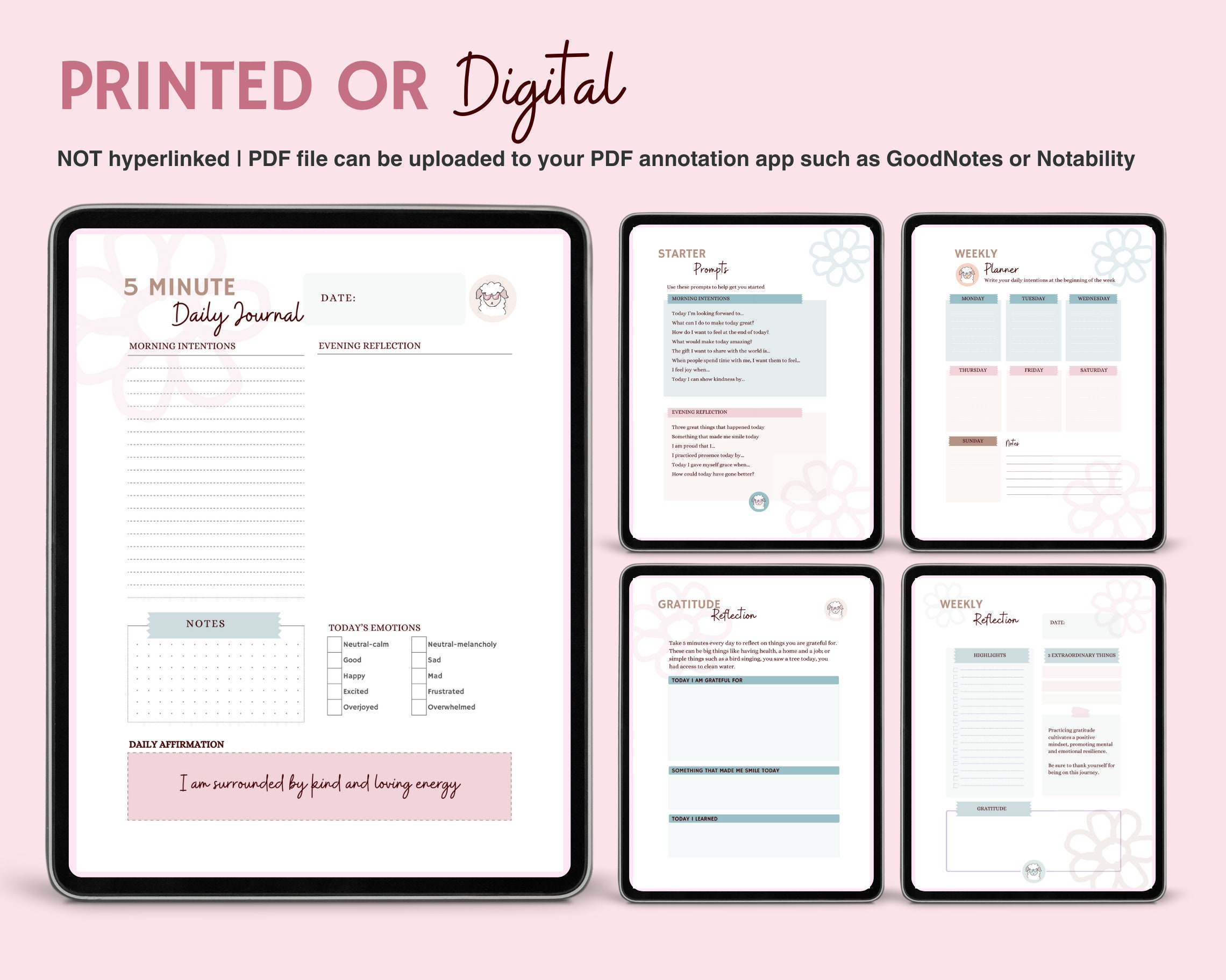 Self Reflection Journal, Printable Planner, Daily Ritual, Manifestation ...