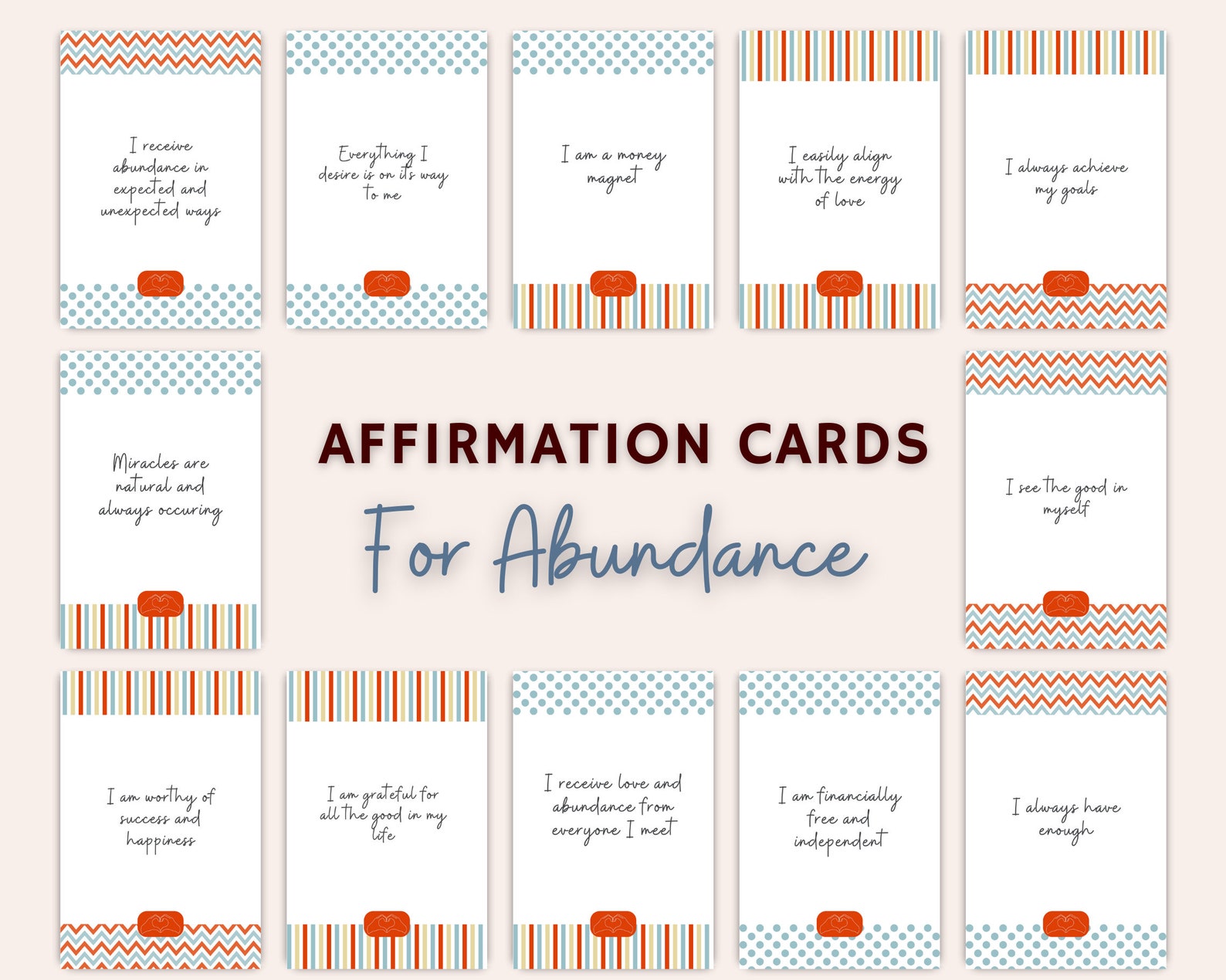 Printable Abundance Affirmation Cards, Affirmation Cards Printable ...