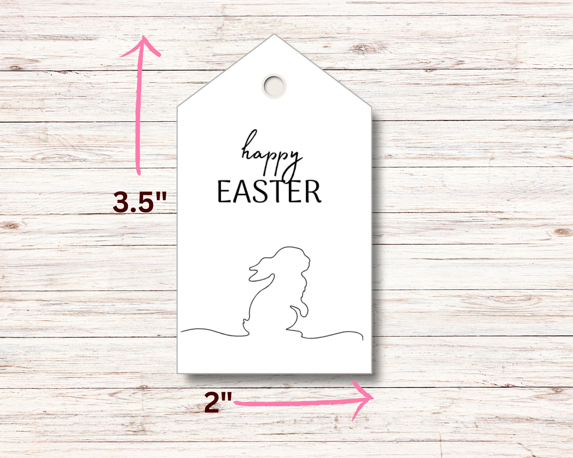 Minimalist Black and White Easter Gift Tag Printable, Spring Easter ...