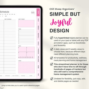 Pink Hyperlinked Goodnotes Digital Planner. Undated Fun Life Planner ...