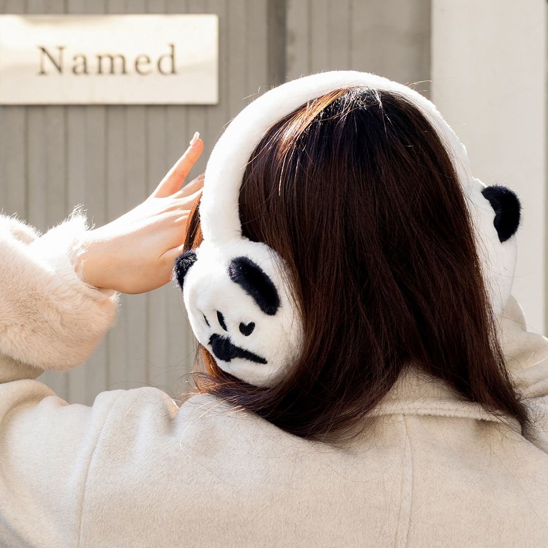 Women Winter Cute Heart Cat Paw Earmuffs Adjustable Winter Warm ...