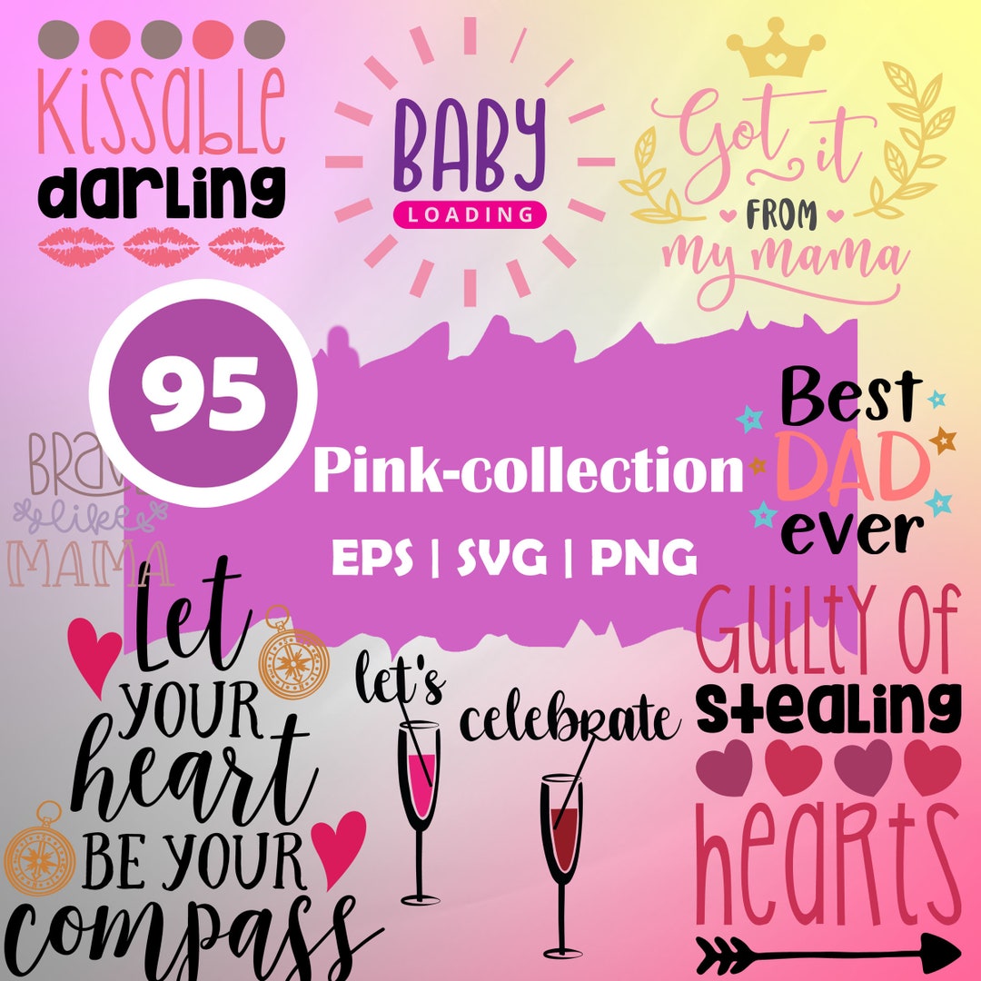 Pink Svg Bundle Pink Svg I Love Pink Pink Cut File Pink Cricut Pink ...