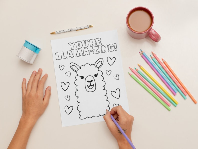 Adorable Animal Valentine's Day Coloring Pages for Kids - Set of 8 ...