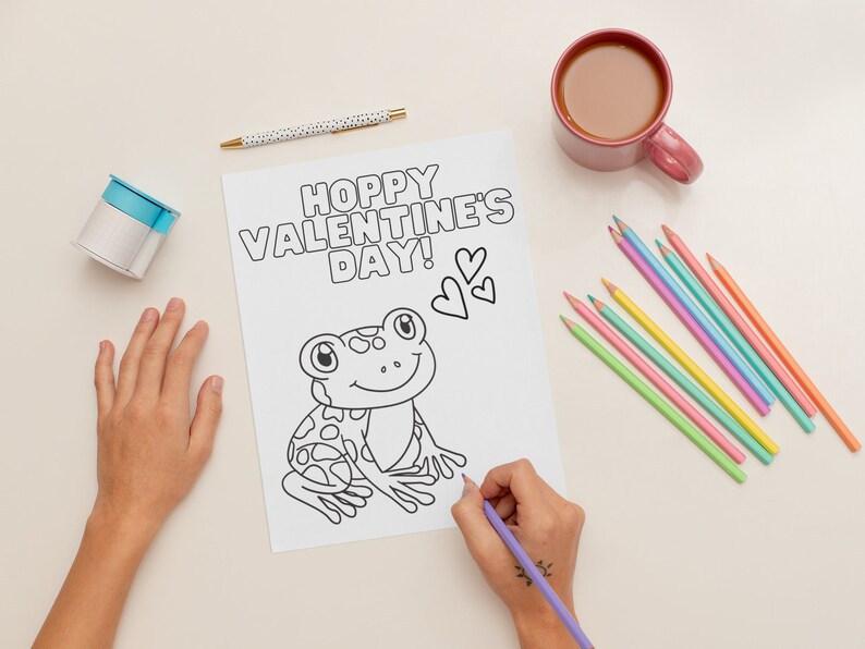 Adorable Animal Valentine's Day Coloring Pages for Kids - Set of 8 ...