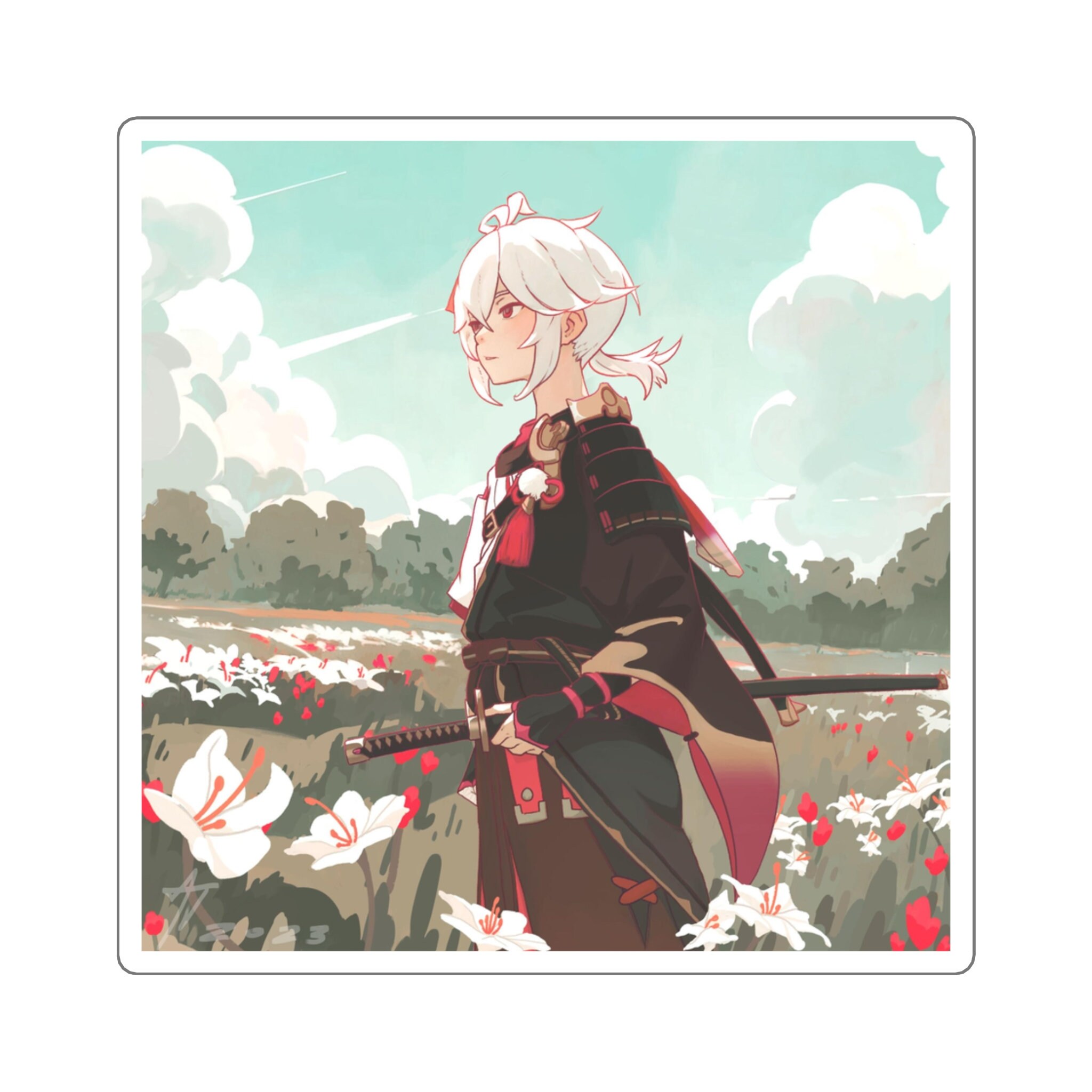 Genshin Impact Kazuha Square Stickers - Etsy