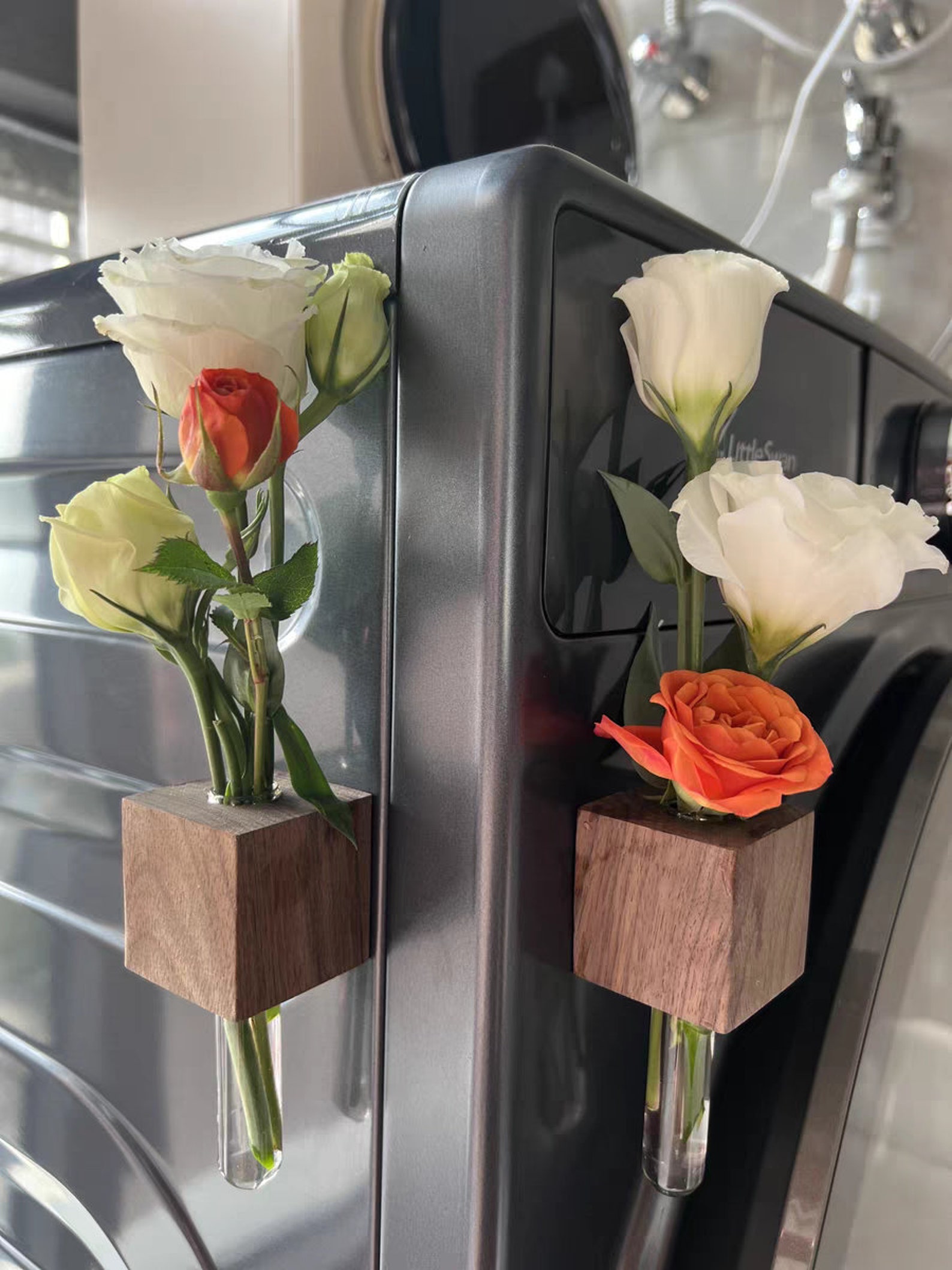 Solid Wood Flower Arrangement, Hand Made Magnetic Suction, Refrigerator ...