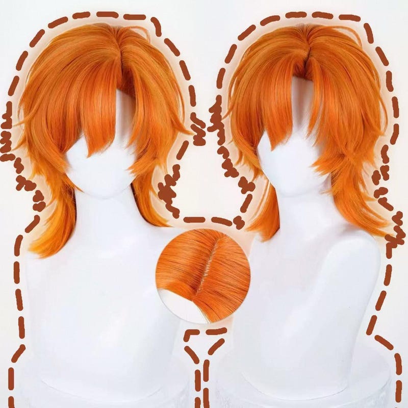 Orange Anime Wig - Etsy