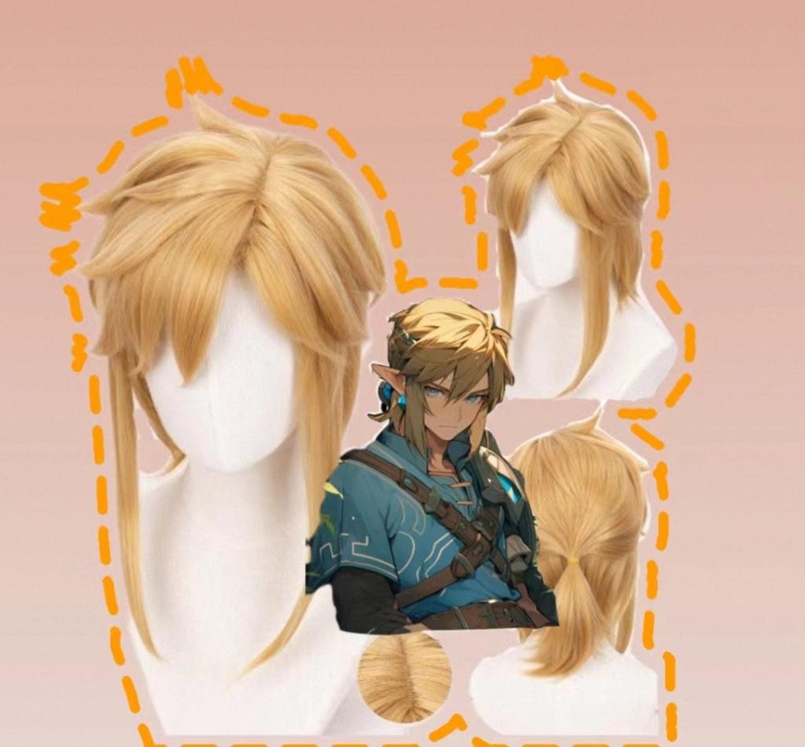 Zelda Link Wig, Kingdom of Tears Adventure Hero, Blonde Cosplay Wig ...