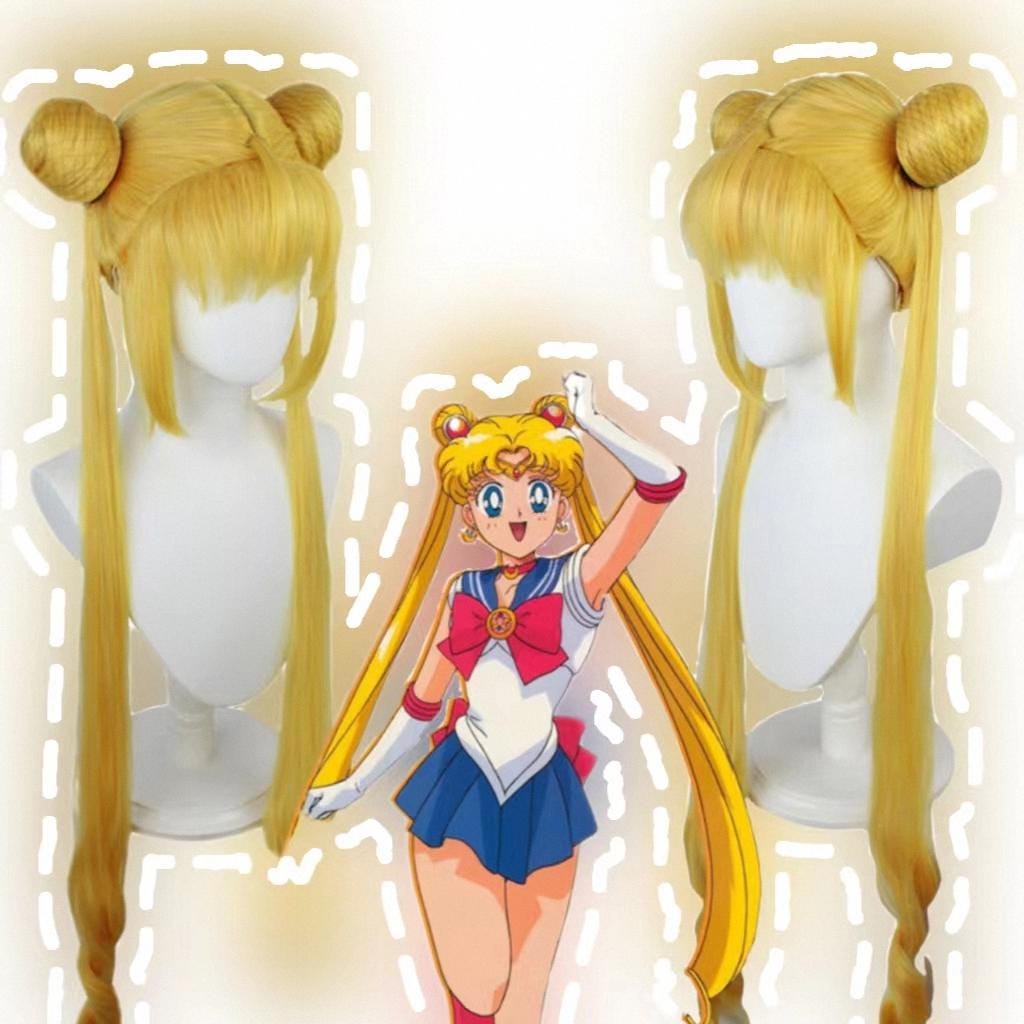 Anime Character Sailor Moon Sailor Moon Wig Yellow Cosplay Wig Yellow ...